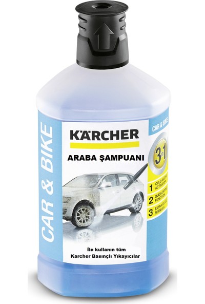 Karcher Basınçlı Yıkama Makinesi için 1 Litre 3in1 Araç Şampuanı Karcher Basınçlı Yıkama Makinesi için 1 Litre 3in1 Araç Şampuanı