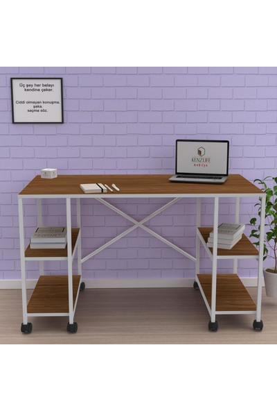 Kenzlife ofis masası sumiko 075x110x40 cvzbyz tekerlekli