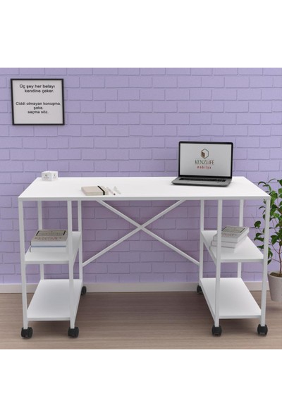 Kenzlife ofis masası sumiko 075x130x80 byzbyz tekerlekli