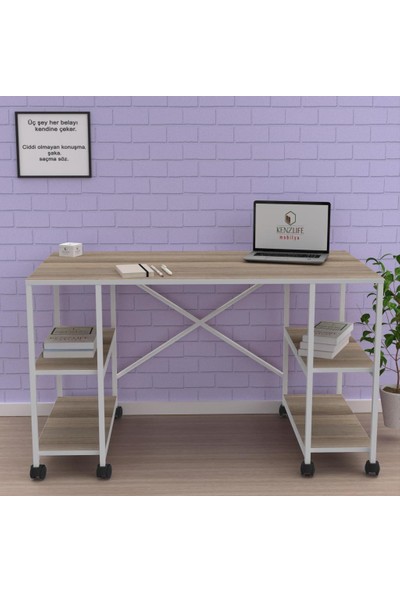 Kenzlife ofis masası sumiko 075x150x60 crdbyz tekerlekli