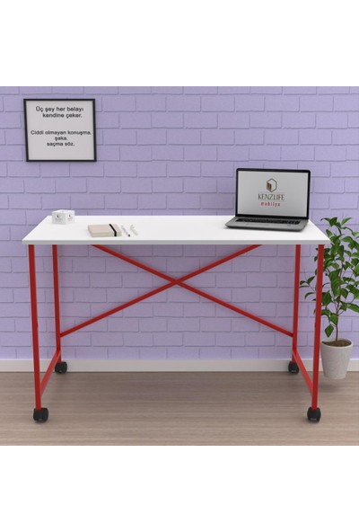 Kenzlife ofis masası momoko 075x090x80 byzkrm tekerlekli Kenzlife ofis masası momoko 075x090x80 byzkrm tekerlekli