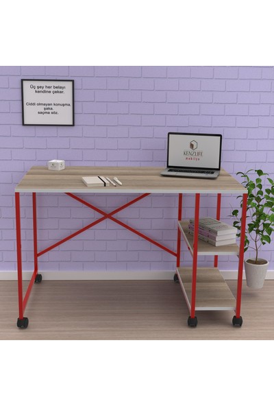 Kenzlife ofis masası miyako 075x090x40 crdkrm tekerlekli Kenzlife ofis masası miyako 075x090x40 crdkrm tekerlekli