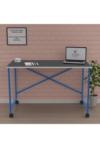 Kenzlife ofis masası momoko 075x070x60 grimvi tekerlekli Kenzlife ofis masası momoko 075x070x60 grimvi tekerlekli
