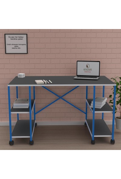 Kenzlife ofis masası sumiko 075x170x80 grimvi tekerlekli Kenzlife ofis masası sumiko 075x170x80 grimvi tekerlekli