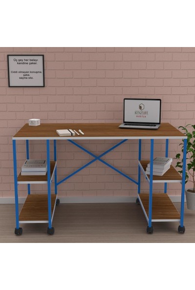 Kenzlife ofis masası sumiko 075x170x80 cvzmvi tekerlekli