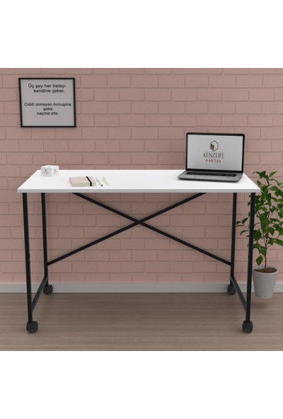 Kenzlife ofis masası momoko 075x130x80 byzsyh tekerlekli Kenzlife ofis masası momoko 075x130x80 byzsyh tekerlekli