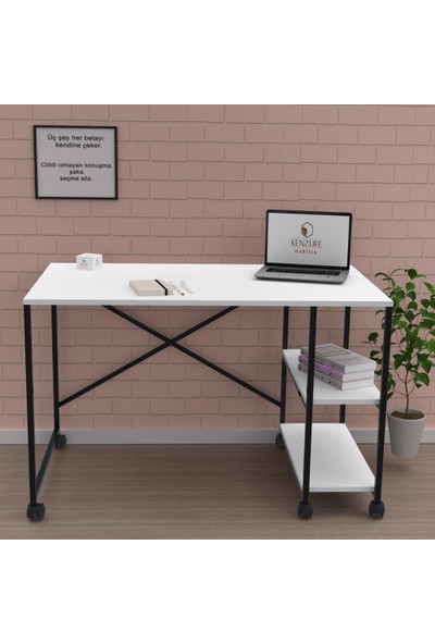 Kenzlife ofis masası miyako 075x090x80 byzsyh tekerlekli Kenzlife ofis masası miyako 075x090x80 byzsyh tekerlekli