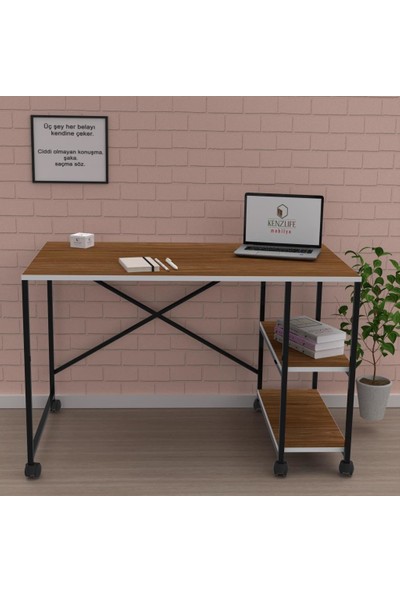 Kenzlife ofis masası miyako 075x130x40 cvzsyh tekerlekli