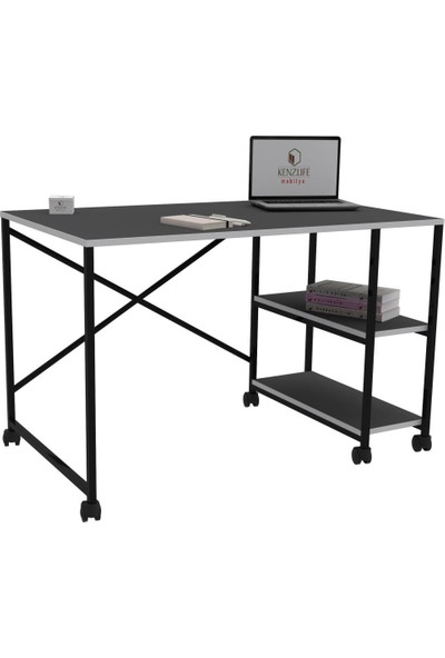 Kenzlife ofis masası miyako 075x130x80 grisyh tekerlekli Kenzlife ofis masası miyako 075x130x80 grisyh tekerlekli
