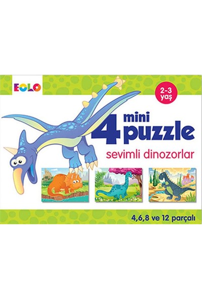 Eolo 4 Mini Puzzle - Sevimli Dinozorlar Eolo 4 Mini Puzzle - Sevimli Dinozorlar