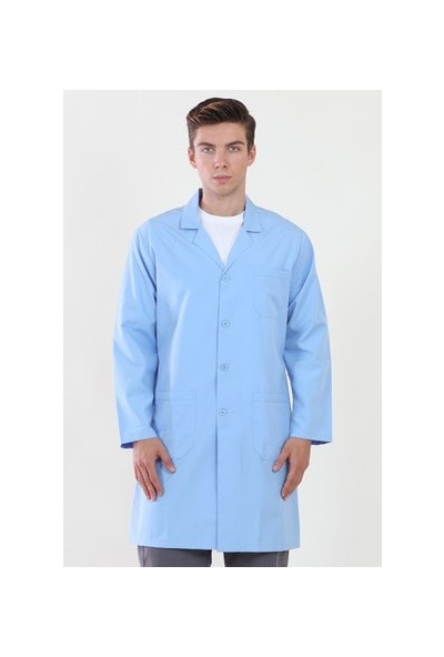 Orange Safety Mervem Alpaka Öğretmen Önlüğü Erkek Açık Mavi