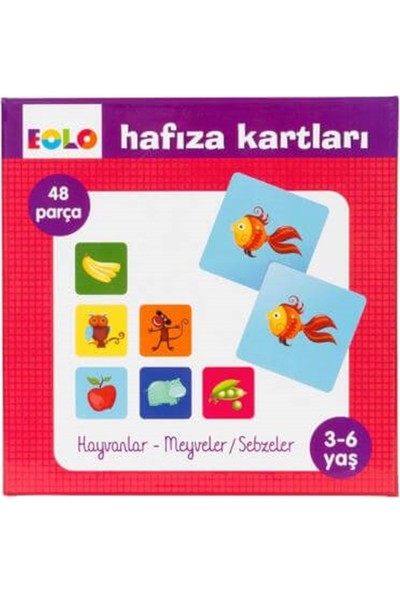 Eolo Eola Hafıza Kartları-Hayvanlar&meyve-Sebzeler 3-6 Yaş Eolo Eola Hafıza Kartları-Hayvanlar&meyve-Sebzeler 3-6 Yaş