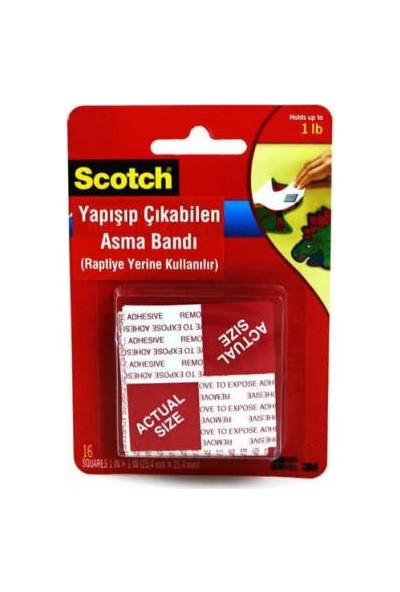 3M Scotch 108 Çift Taraflı Yapİşıp Çıkabilen Asma Bandı 25 4 mm