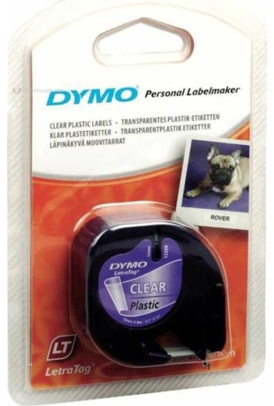 Dymo Şerit Let. Plastik 12 mm x 4 mt Şeffaf