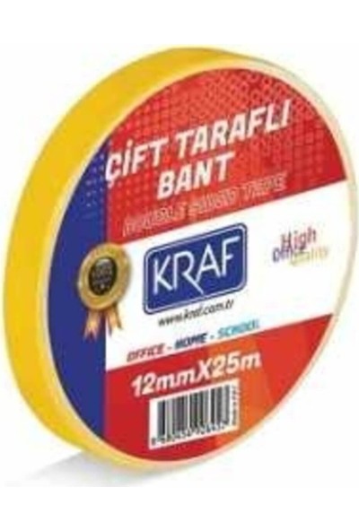 Kraf Çift Taraflı Bant 12 mm x 25 mt
