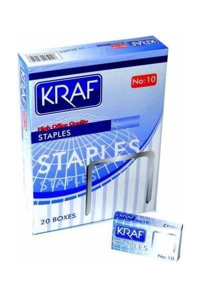 Kraf No 10 Zımba Teli Beyaz - 1000'li 20 Kutu