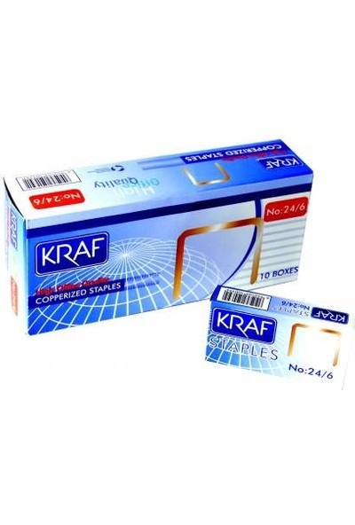 Kraf Zımba Teli Sarı 24/6 - 1000'li -10 Kutu Kraf Zımba Teli Sarı 24/6 - 1000'li -10 Kutu
