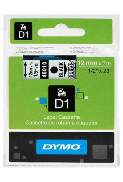 Dymo D1 Şerit 12MM x 7mt Siyah - Beyaz Dymo D1 Şerit 12MM x 7mt Siyah - Beyaz