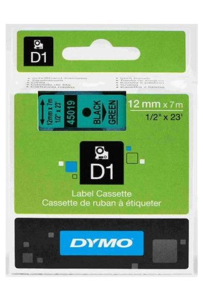 Dymo D1 Şerit 12MM x 7mt Yeşil - Siyah Dymo D1 Şerit 12MM x 7mt Yeşil - Siyah