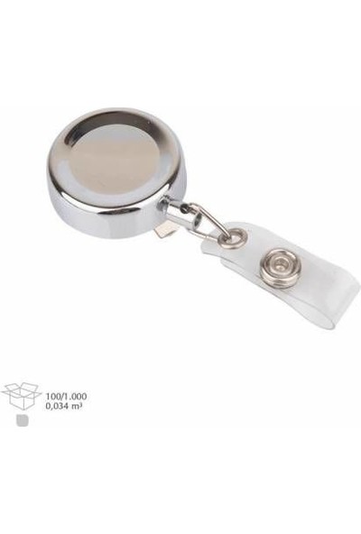 Ark Metalik Plastik Yaka Kartı Tutucu Yoyo Yuvarlak 100'lü