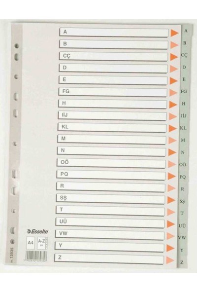 Esselte Dosya Ayracı Seperatör A-Z Harfli - 13935-A4 - 10'lu