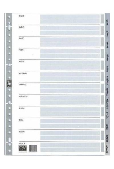 Kraf Dosya Ayracı Seperatör Aylar - Ocak-Aralık A4 Kraf Dosya Ayracı Seperatör Aylar - Ocak-Aralık A4