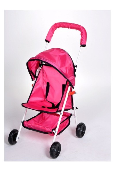 Neşeli Oyuncak Metal Bebek Arabası Pembe