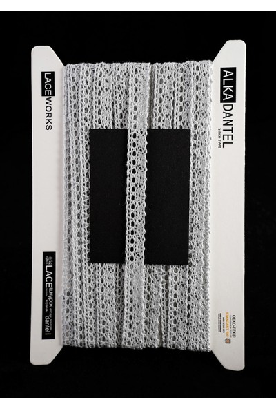 Alka Dantel Pamuk Gri Kopanaki 10 mt