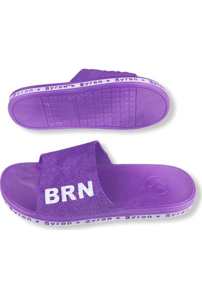 Brn Kadın Mor Kaymaz Taban Terlik Deniz Plaj Havuz Terliği Günlük Terlik