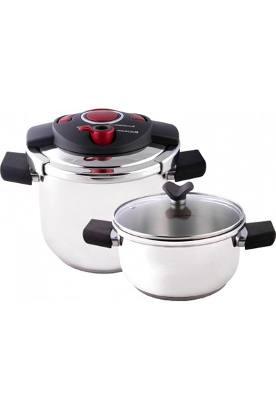 Emsan Innocook Düdüklü Tencere Seti Kırmızı 4+6,5 Lt