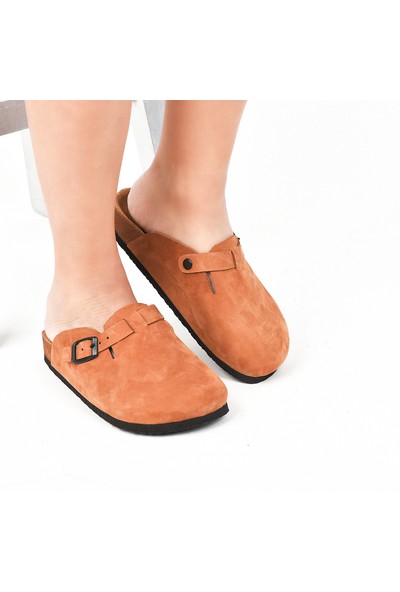Moosefield Deri Kahverengi Kadın Terlik