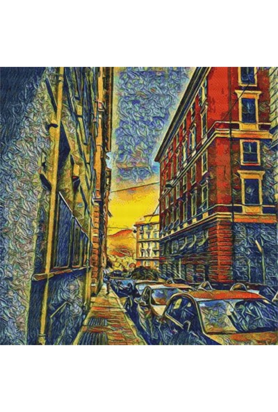 Movas Sanat Vintage Bir İtalyan Sokağı Elmas Mozaik Tablo Mozaik Puzzle 50 x 50cm E2020916M