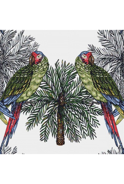 Movas Sanat Palmiye Ağaçlarındaki Papağanlar Elmas Mozaik Tablo Mozaik Puzzle 35 x 35cm E20201195M Movas Sanat Palmiye Ağaçlarındaki Papağanlar Elmas Mozaik Tablo Mozaik Puzzle 35 x 35cm E20201195M