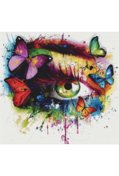 Movas Sanat Renkli Bir Göz ve Kelebekler Elmas Mozaik Tablo Mozaik Puzzle 45 x 45cm E20201283M Movas Sanat Renkli Bir Göz ve Kelebekler Elmas Mozaik Tablo Mozaik Puzzle 45 x 45cm E20201283M