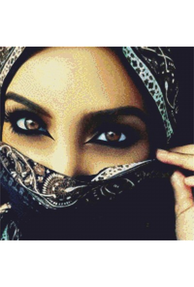 Movas Sanat Siyah Peçesiyle Otantik Bir Kadın Elmas Mozaik Tablo Mozaik Puzzle 50 x 50cm E20201541M Movas Sanat Siyah Peçesiyle Otantik Bir Kadın Elmas Mozaik Tablo Mozaik Puzzle 50 x 50cm E20201541M