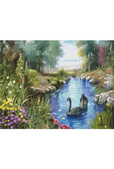 Movas Sanat Çiçeklerin Arasında Kuğular Elmas Mozaik Tablo Mozaik Puzzle 45 x 35cm E2020-1499-M Movas Sanat Çiçeklerin Arasında Kuğular Elmas Mozaik Tablo Mozaik Puzzle 45 x 35cm E2020-1499-M