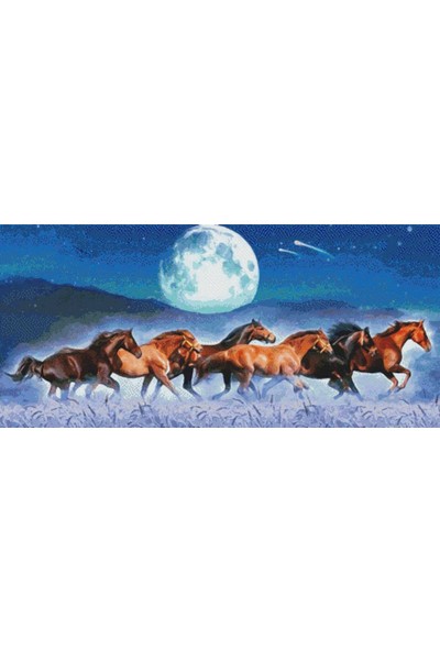 Movas Sanat Ay Işığı Altında Koşan Atlar Elmas Mozaik Tablo Mozaik Puzzle 55 x 25cm E20201711M Movas Sanat Ay Işığı Altında Koşan Atlar Elmas Mozaik Tablo Mozaik Puzzle 55 x 25cm E20201711M