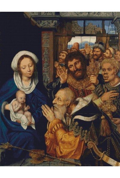 Movas Sanat Hz. İsa'nını Takdisi Elmas Mozaik Tablo Mozaik Puzzle 45 x 57cm E2020448