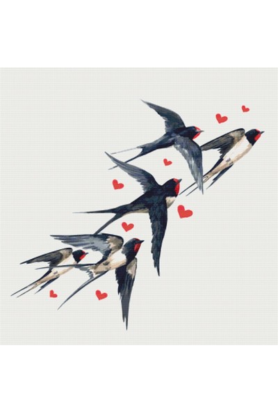 Movas Sanat Kırlangıçlar ve Kalpler Elmas Mozaik Tablo Mozaik Puzzle 53 x 53cm E2020153 Movas Sanat Kırlangıçlar ve Kalpler Elmas Mozaik Tablo Mozaik Puzzle 53 x 53cm E2020153