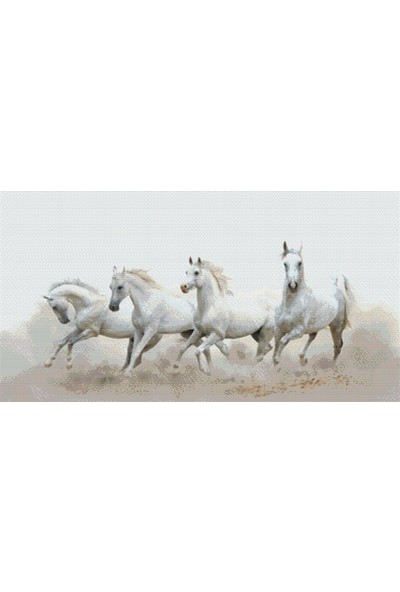 Movas Sanat Güzel, Beyaz Arap Atları Elmas Mozaik Tablo Mozaik Puzzle 55 x 29cm E2020714 Movas Sanat Güzel, Beyaz Arap Atları Elmas Mozaik Tablo Mozaik Puzzle 55 x 29cm E2020714