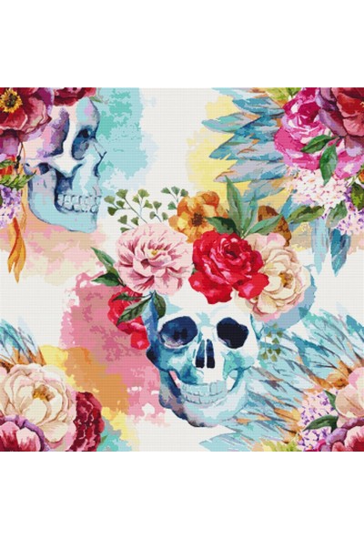 Movas Sanat Çiçekler İçinde Kafatasları Elmas Mozaik Tablo Mozaik Puzzle 53 x 53cm E2020044 Movas Sanat Çiçekler İçinde Kafatasları Elmas Mozaik Tablo Mozaik Puzzle 53 x 53cm E2020044