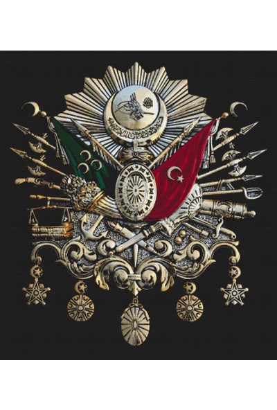 Movas Sanat Osmanlı İmparatorluğu Arması Elmas Mozaik Tablo Mozaik Puzzle 45 x 50cm E2020619