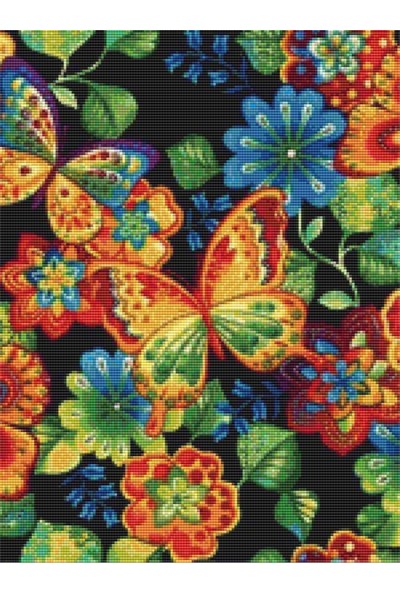 Movas Sanat Renkli Kelebekler ve Çiçekler Elmas Mozaik Tablo Mozaik Puzzle 40 x 50cm E20201269M Movas Sanat Renkli Kelebekler ve Çiçekler Elmas Mozaik Tablo Mozaik Puzzle 40 x 50cm E20201269M
