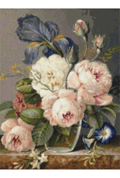 Movas Sanat Cam Vazoda Güller Elmas Mozaik Tablo Mozaik Puzzle 40 x 50cm E20201275M Movas Sanat Cam Vazoda Güller Elmas Mozaik Tablo Mozaik Puzzle 40 x 50cm E20201275M