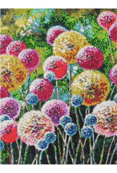 Movas Sanat Rengareng Puf Çiçekleri Elmas Mozaik Tablo Mozaik Puzzle 40 x 50cm E2020-1391-M Movas Sanat Rengareng Puf Çiçekleri Elmas Mozaik Tablo Mozaik Puzzle 40 x 50cm E2020-1391-M