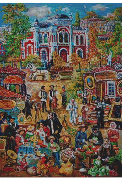 Movas Sanat Sinagog Yakınındaki Yahudi Çarşısı Elmas Mozaik Tablo Mozaik Puzzle 35 x 50cm E2020975M Movas Sanat Sinagog Yakınındaki Yahudi Çarşısı Elmas Mozaik Tablo Mozaik Puzzle 35 x 50cm E2020975M