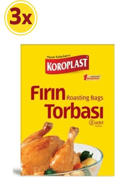 Koroplast Fırın Torbası 8'li x 3