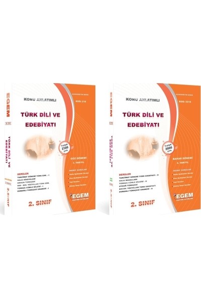 Egem Eğitim Yayınları AÖF Türk Dili Ve Edebiyatı 2. Sınıf 3 Ve 4. Dönem (Güz-Bahar) Egem Eğitim Yayınları AÖF Türk Dili Ve Edebiyatı 2. Sınıf 3 Ve 4. Dönem (Güz-Bahar)