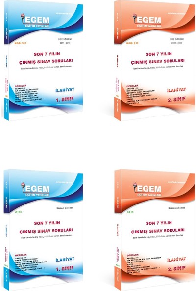 Egem Eğitim Yayınları AÖF İlahiyat 1Ve 2. Sınıf 1,2,3,4. Dönem (Güz-Bahar) Egem Eğitim Yayınları AÖF İlahiyat 1Ve 2. Sınıf 1,2,3,4. Dönem (Güz-Bahar)