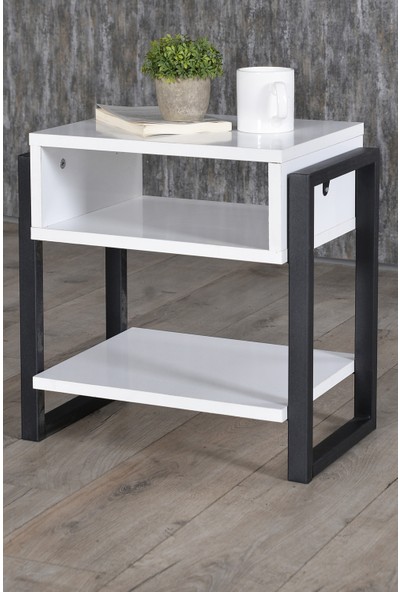 Web Kapında Metal Ayak Komodin Başucu Rafı Sehpa Web Kapında Metal Ayak Komodin Başucu Rafı Sehpa